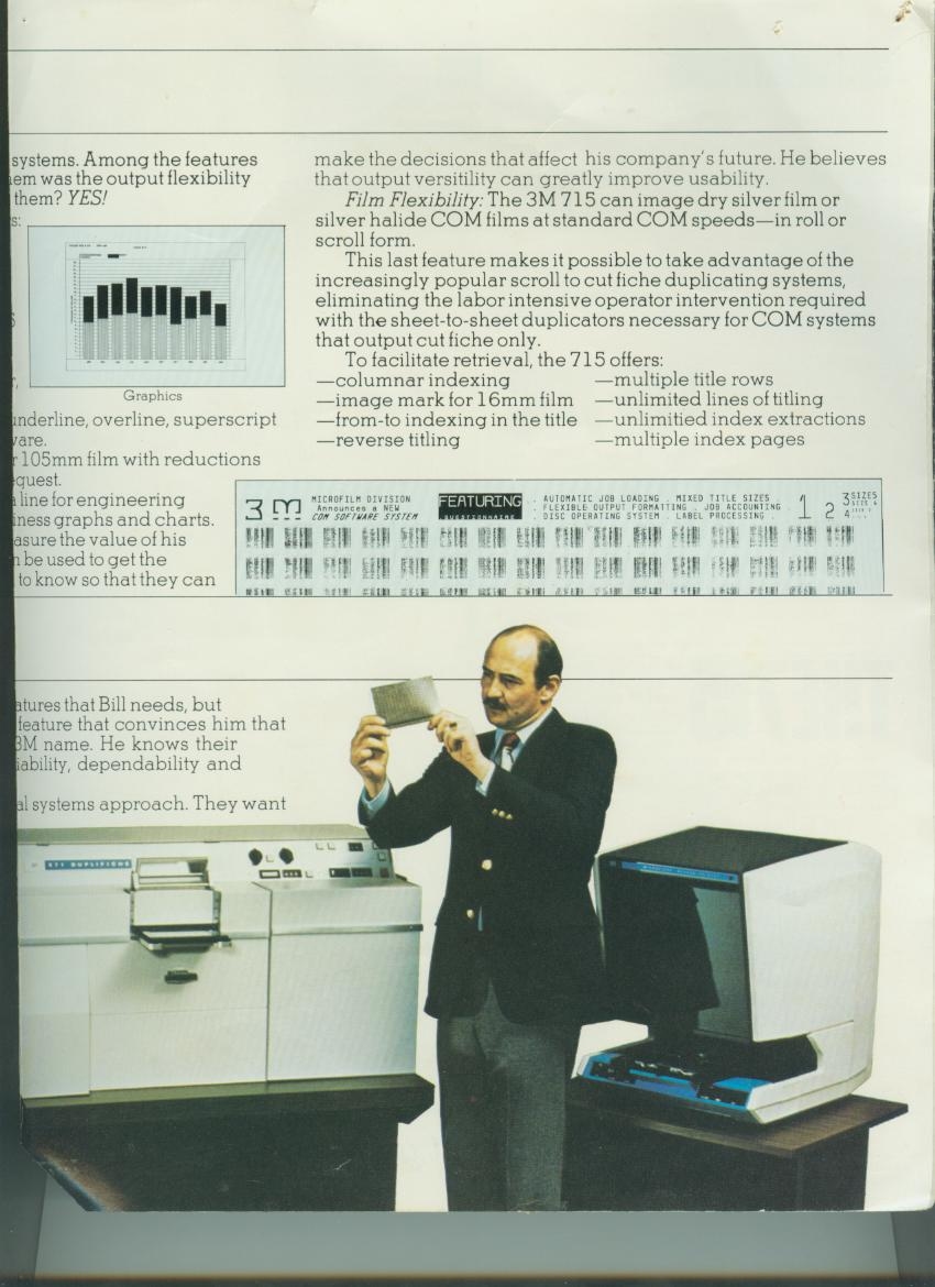 The 3M/BetaCom, Model 715 Computer Output Microfilm System